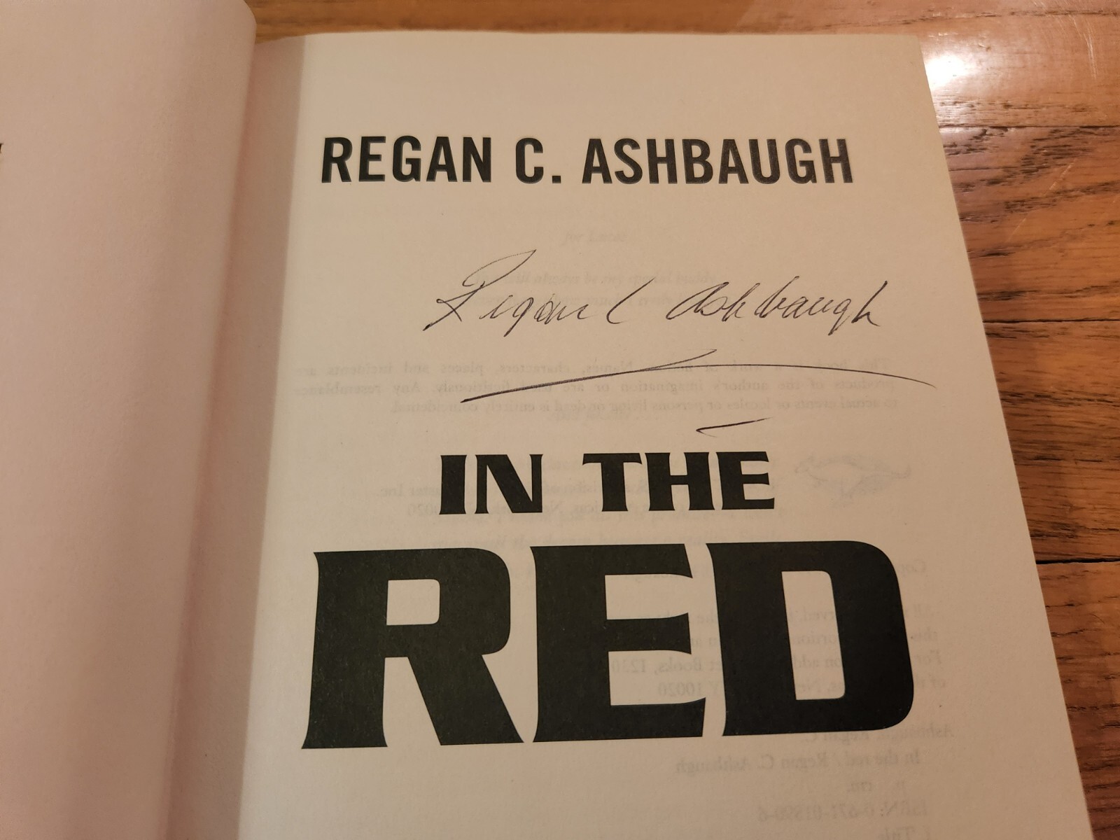 Regan C. Ashbaugh SIGNED In The Red 1999 First Edition Hardcover ...