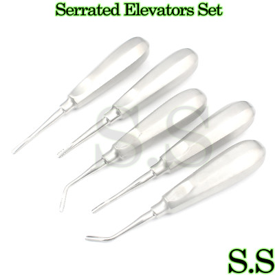 5 Serrated Elevators Set Dental Extraction Instruments | eBay