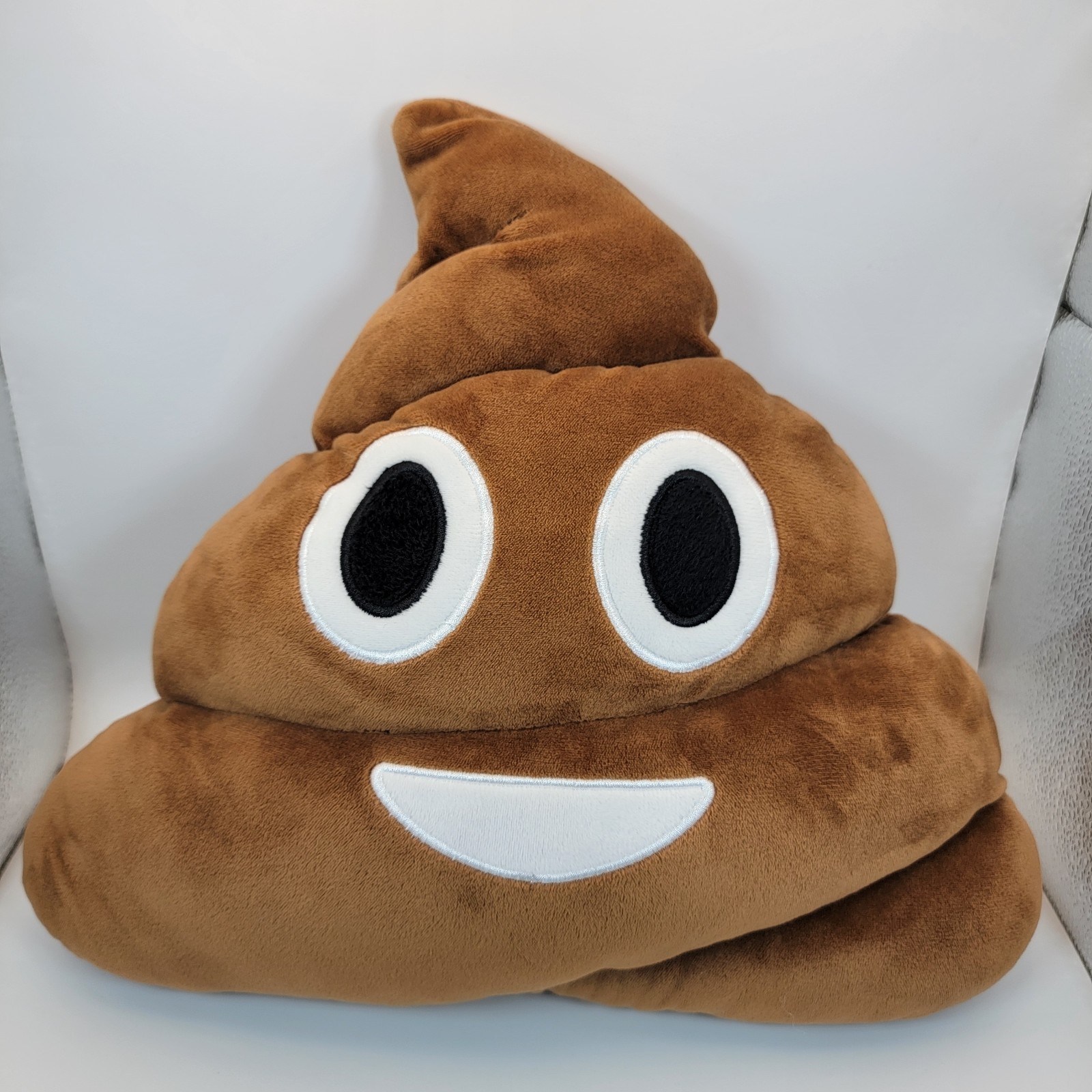 Poop Emoji Plush Pillow Brown Smiley Pile of Poo 14” x 14” x 4” 2016 ...