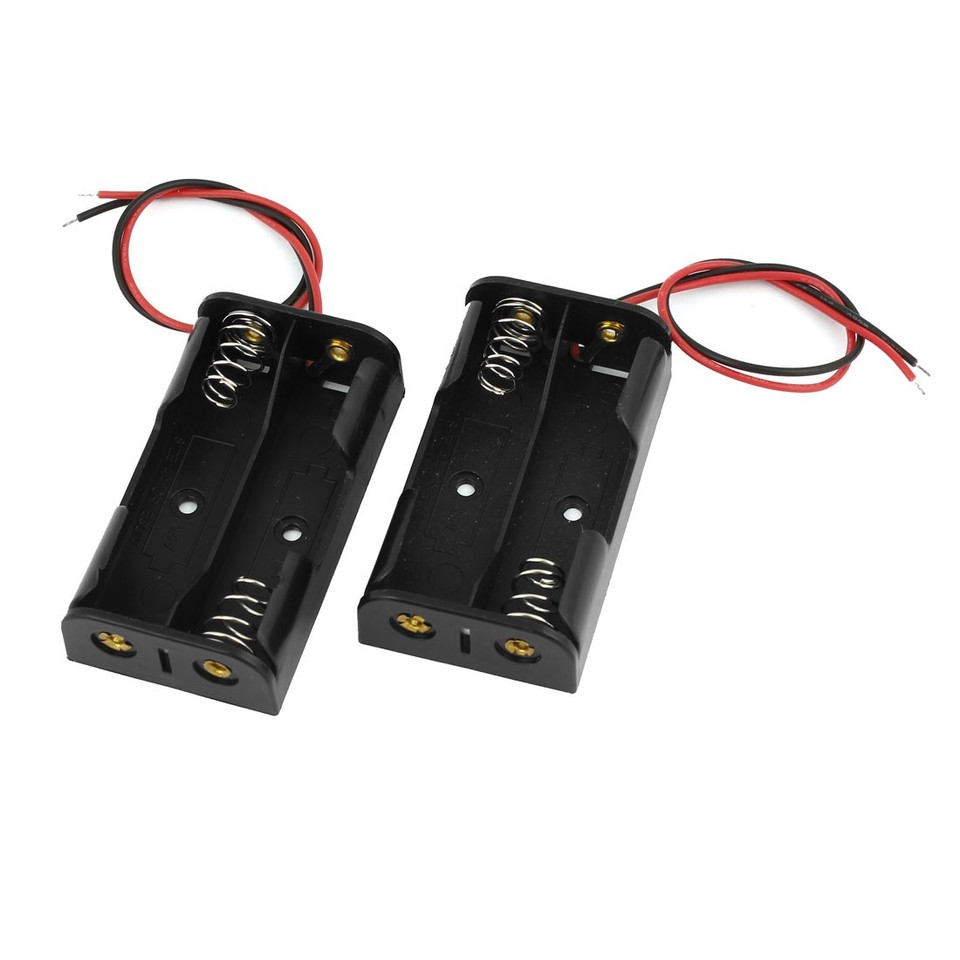 2pcs Spring Clip Black Plastic 2x1.5V AA Battery Case Slot Holder | eBay