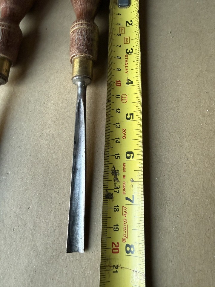 Vintage Three Marples Wood Carving Chisels Hardwood Handles** LOOK LOW ...
