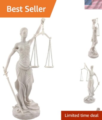 Elegant Angelic Lady Justice Figurine in Marble Finish - Law Scale ...