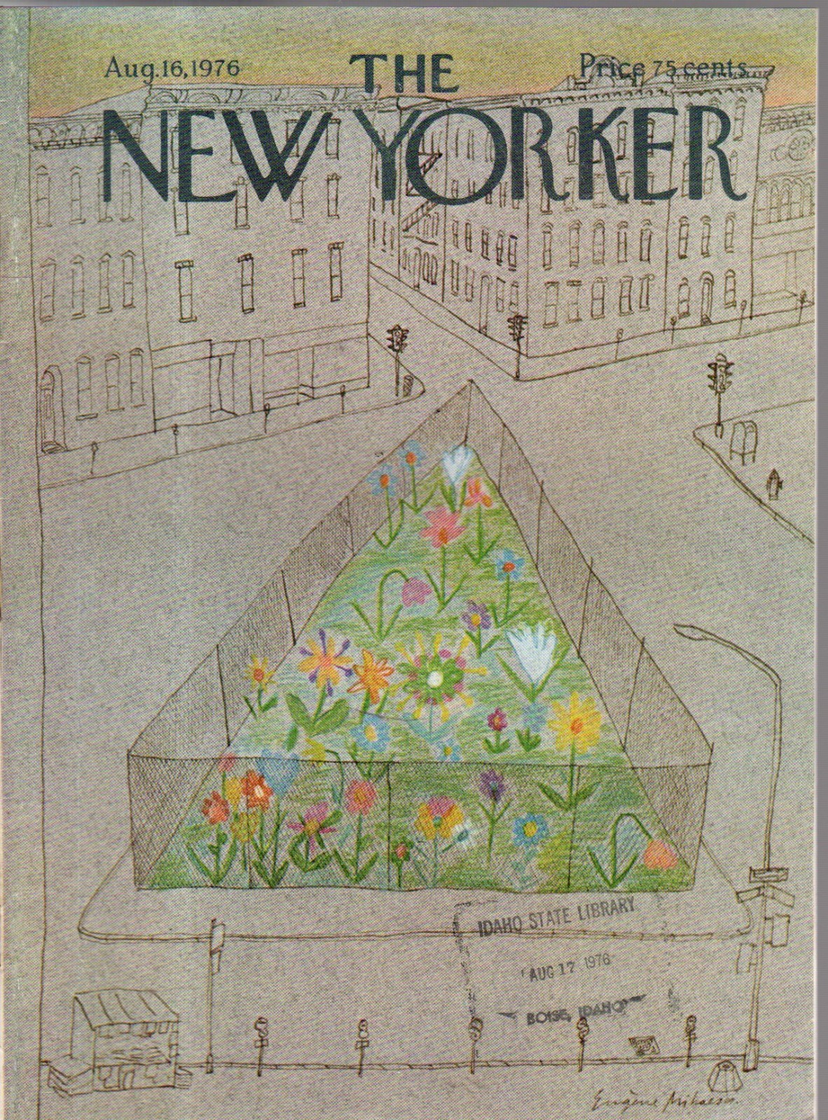 1976 New Yorker August 16 - Brooklyn Triangle Garden by Mihaesco | eBay
