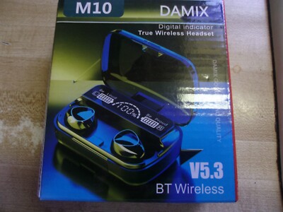 M10 DAMIX TRUE WIRELESS HEADSET V5.3 BT WIRELESS IN EAR HEADPHONES NEW ...