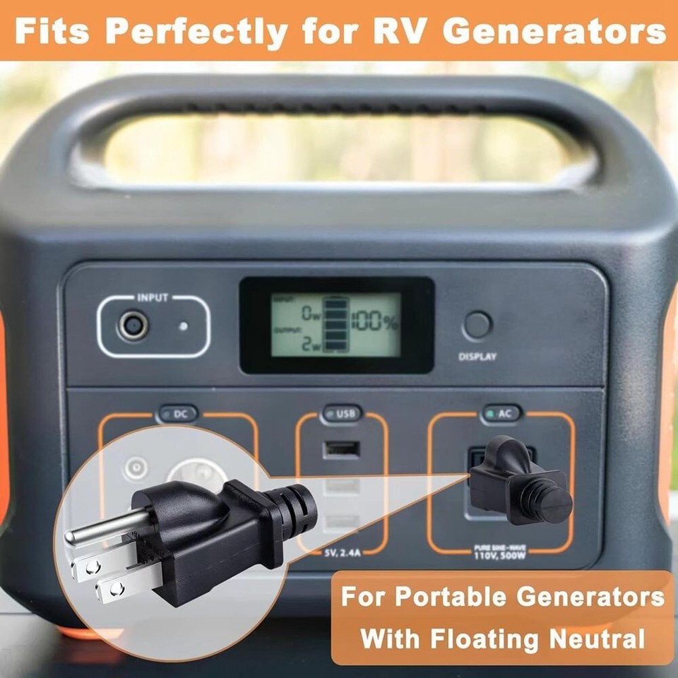 Neutral Ground Bonding Plug for Portable Inverter Generator Floating RV ...