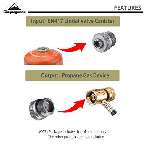 CAMPINGMOON Camping Grill Propane Gas Stove Adapter Input EN417 Lindal ...