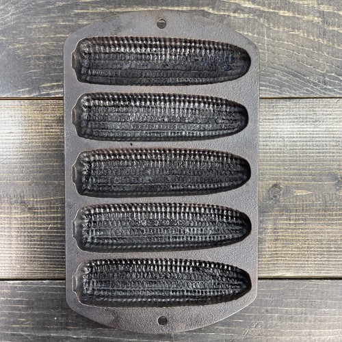 VTG LODGE CAST IRON CORN BREAD STICK PAN Cob Cornbread 5 Ear 527C2 USA ...