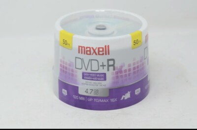 Maxwell DVD+R Spindle 16X 4.7 GB 120 Minutes 50 Pack Sealed | eBay