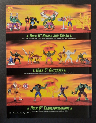 1997 HULK Toy Biz Action Figures ZZZax, Maestro ~ Magazine Preview Page ...