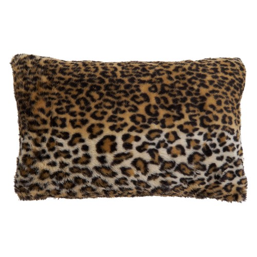 Guépard Collection Cheetah Print Faux Fur Throw Pillow with Down ...