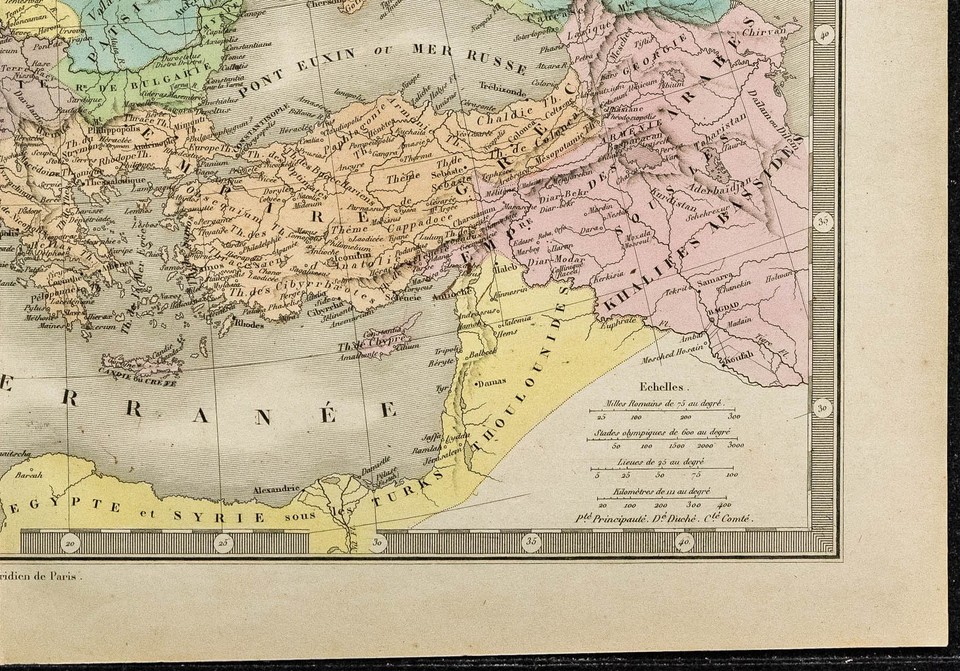 1850Ca - Antique Map Of Europe After Charlemagne In 888 - School Map ...