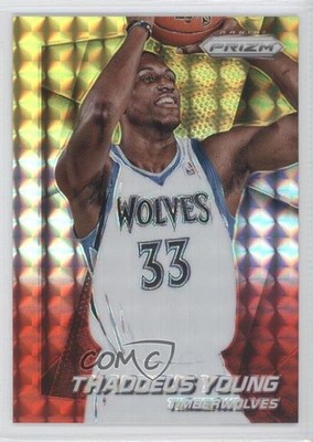 2014-15 Panini Prizm Yellow & Red Mosaic Prizm Thaddeus Young #14 9bd ...