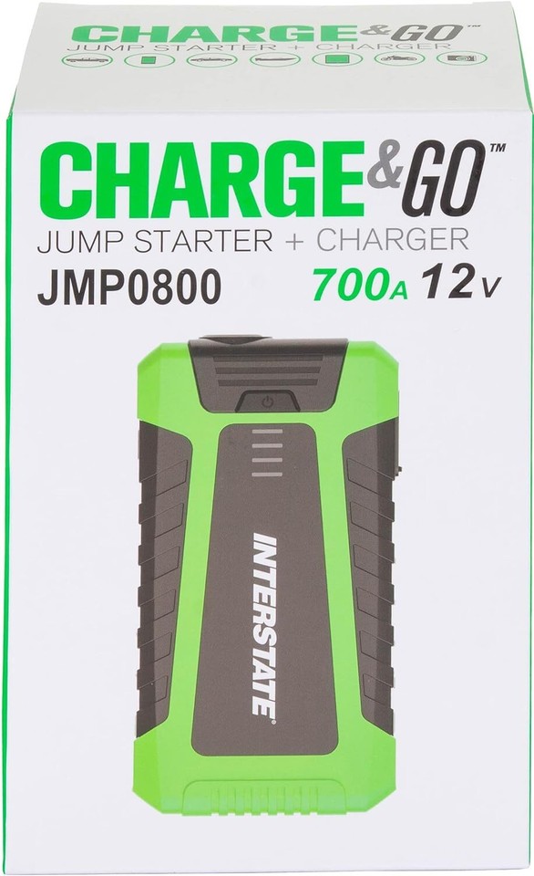 Interstate Batteries Jump Starter and Charger 12V 700A (8,000mAh, 8Ah ...