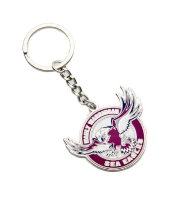 Manly Sea Eagles Official NRL Team Colours Logo Novelty Metal Keyring ...