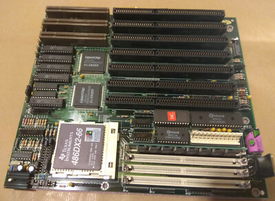 486 Motherboard + Cpu Texas Instruments® 486 DX2-66 Mhz. + 4 Mb. Ram ...