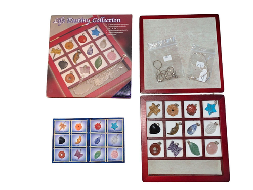 Life Destiny Semi Precious Stones 12 Charms 1 Bracelet 1 Necklace Hippie | eBay
