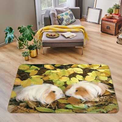3D Yellow Leaves Hamster G211 Animal Non Slip Rug Mat Elegant Photo ...
