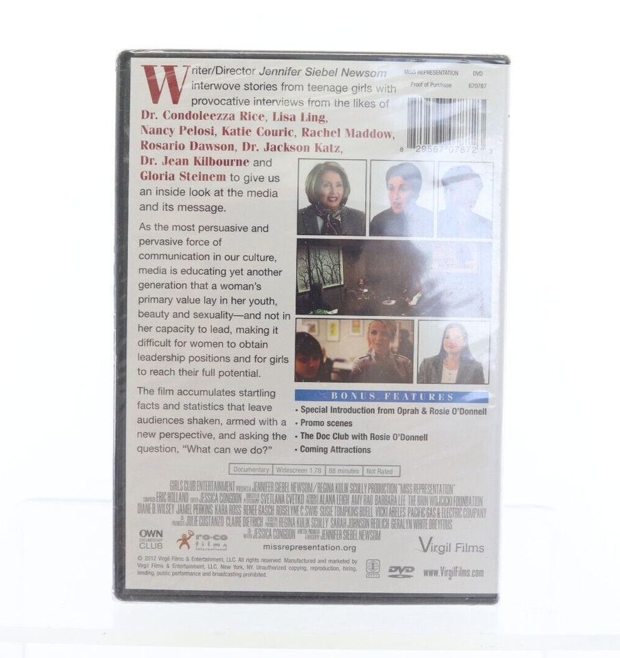 MISS REPRESENTATION OWN Documentary Club Jennifer Siebel Newsom DVD NEW ...