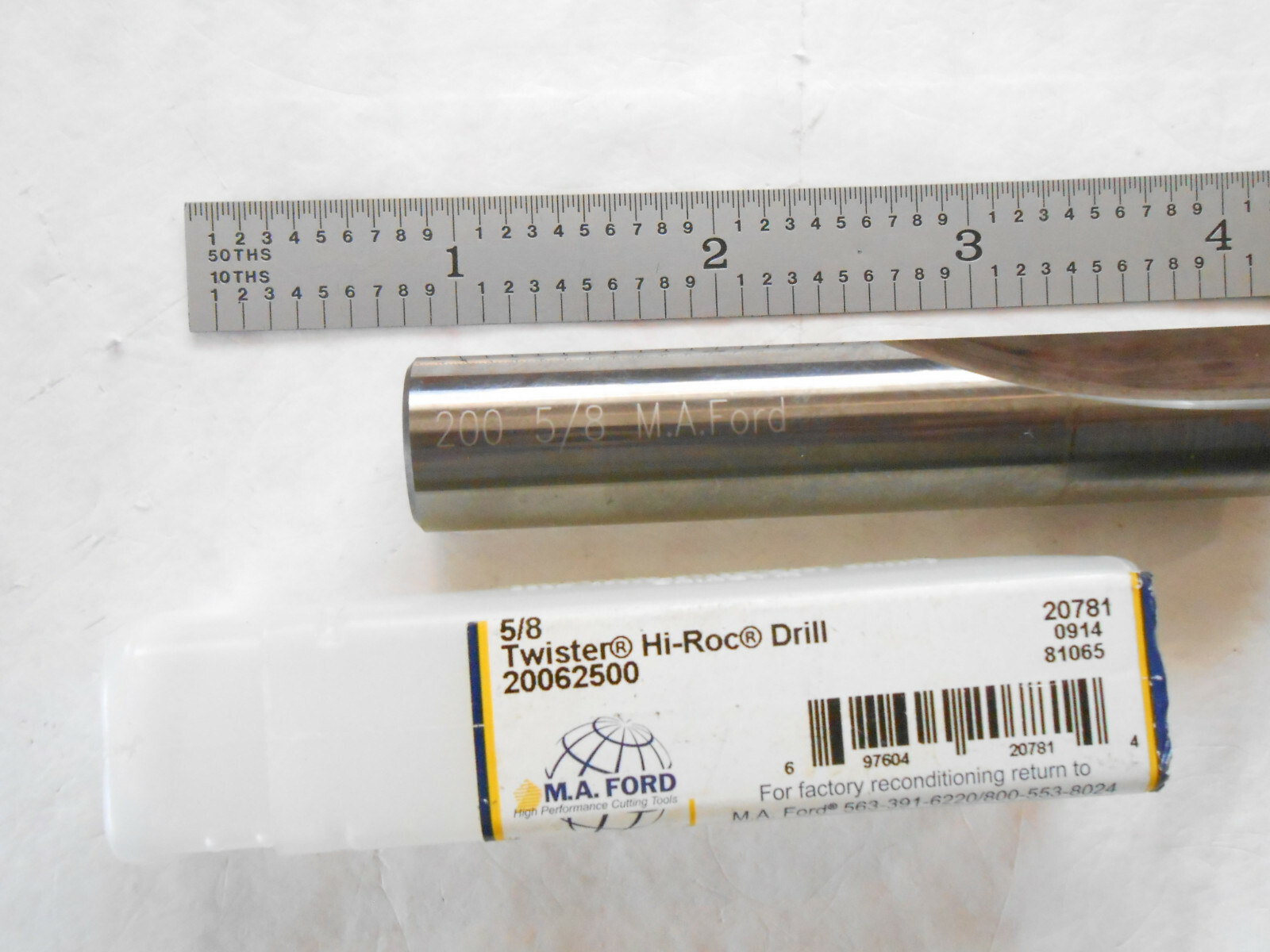NEW M.A. FORD USA SOLID CARBIDE HI-ROC DRILL 5/8" DIA X 1-1/4" FL X 3-1 ...