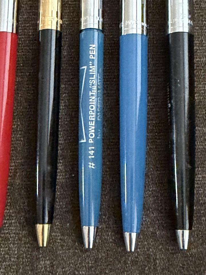 Vintage PAPER MATE Double Black Hearts Ballpoint Pens Lot Slim (7 ...