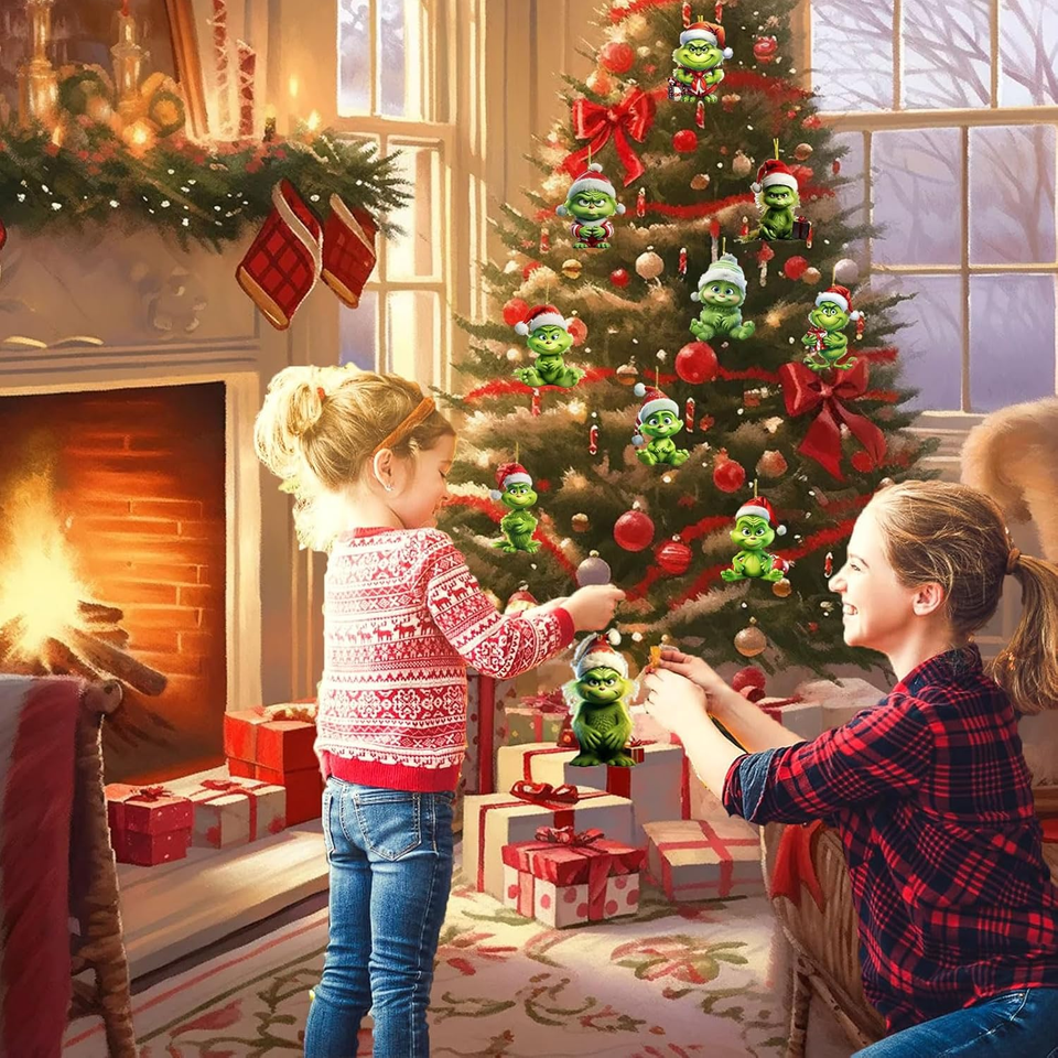 10 Pezzi Grinch Decorazione Natale,Grinch Albero Di Natale Ciondolo ...