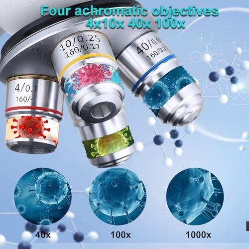 Compound Trinocular Microscope 40X-5000X Magnification, trinocular ...