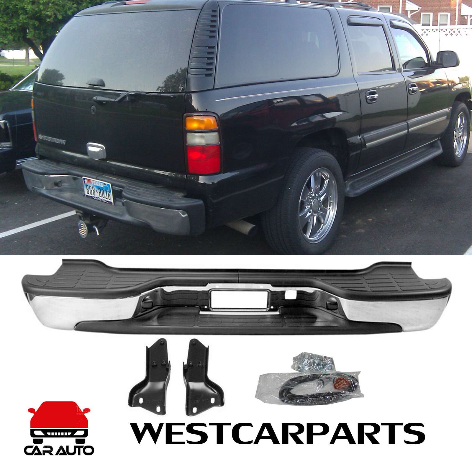 2000-2006 Chevy Tahoe Suburban GMC Yukon XL Complete Chrome Rear Bumper ...