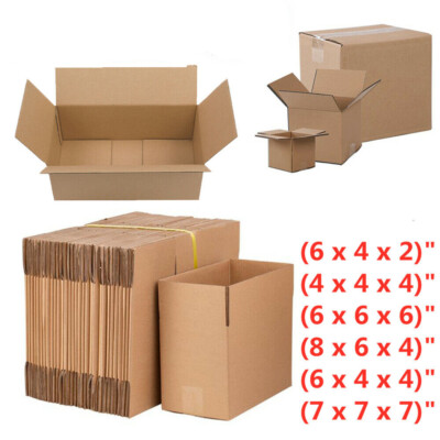 100 PCS 8x6x4" 6x4x2" Cardboard Boxes Mailing Moving Packing Shipping ...