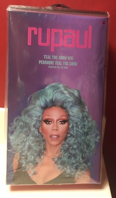 Rupaul Teal The Show Wig Blue Cosplay Drag Halloween Costume Dress up ...