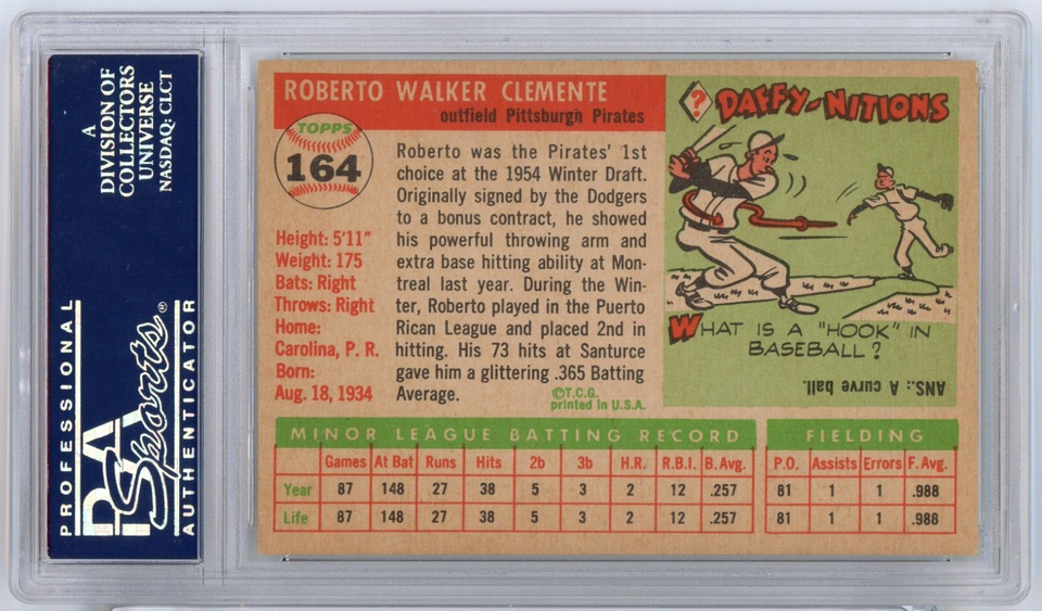 1955 Topps #164 Roberto Clemente Pirates Rookie Card PSA 7 NM | eBay