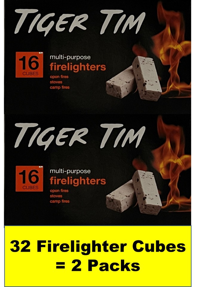 Tiger Tim FIRELIGHTERS BOX Long Burning High Fuel Hotspots Fire BULK ...
