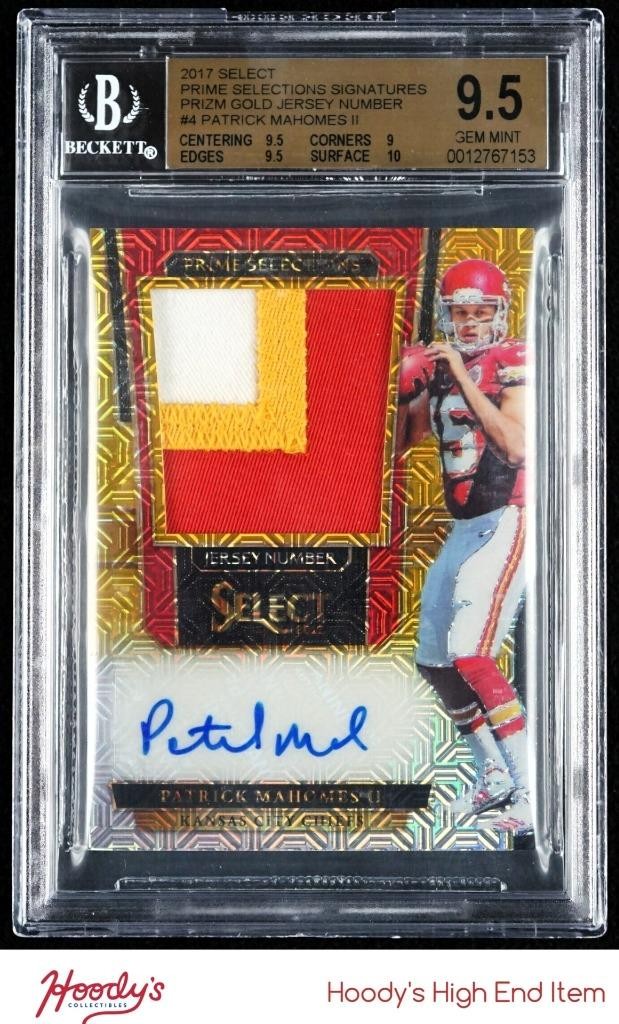 2017 Select Prime Gold Patrick Mahomes II RPA Rookie PATCH AUTO RC 08/ ...