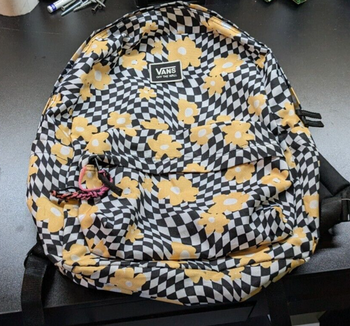 Vans Mini Backpack Sunflower Design Black White Checkerboard Off The ...