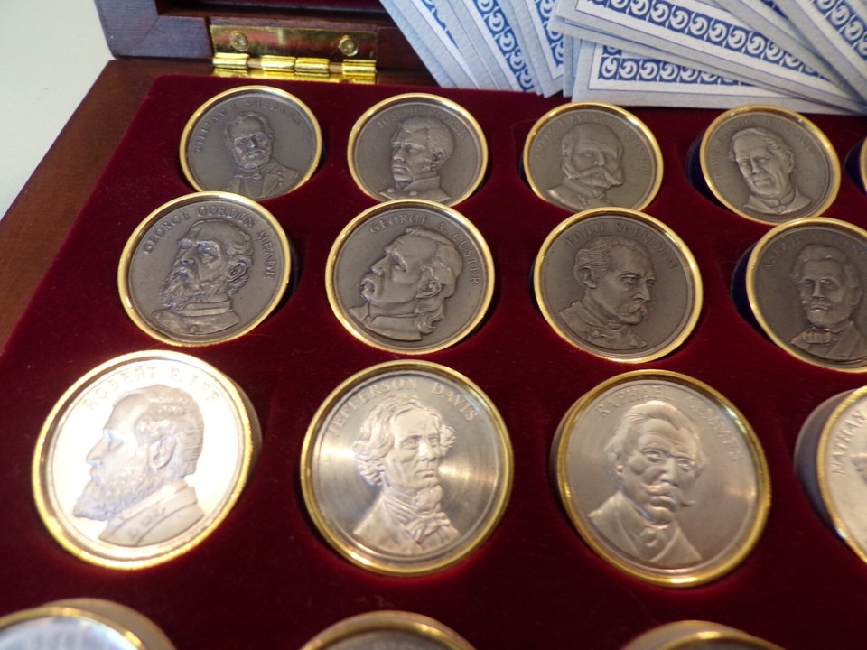 FRANKLIN MINT CIVIL WAR CHESS & CHECKERS SET EARLY EDITION VERY CLEAN ...