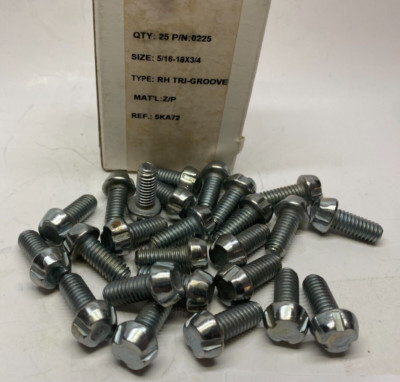 (Pkg 25) 5/16-18 x 3/4 Tri-Groove Screws - Tamper Resistant Screw ...