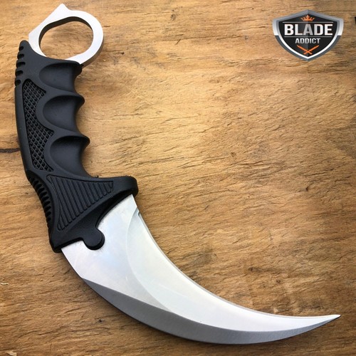 2 PC Dual Blade Spring Assisted Folding Pocket Knife + Karambit Blade ...