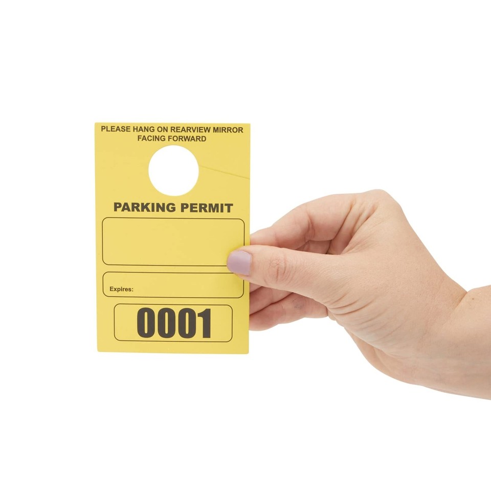 100 Pack Temporary Parking Permit Hang Tags for Cars, Numbered 0001 ...