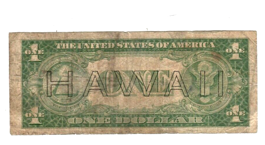 $1"HAWAII" (WORLD WAR 2 NOTE) 1935-A (BROWN SEAL) "HAWAII CURRENCY ...