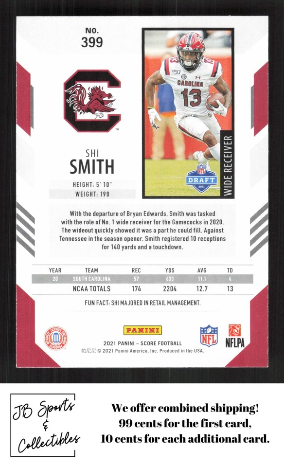 2021 Score Rookie Shi Smith #399 South Carolina Gamecocks | eBay