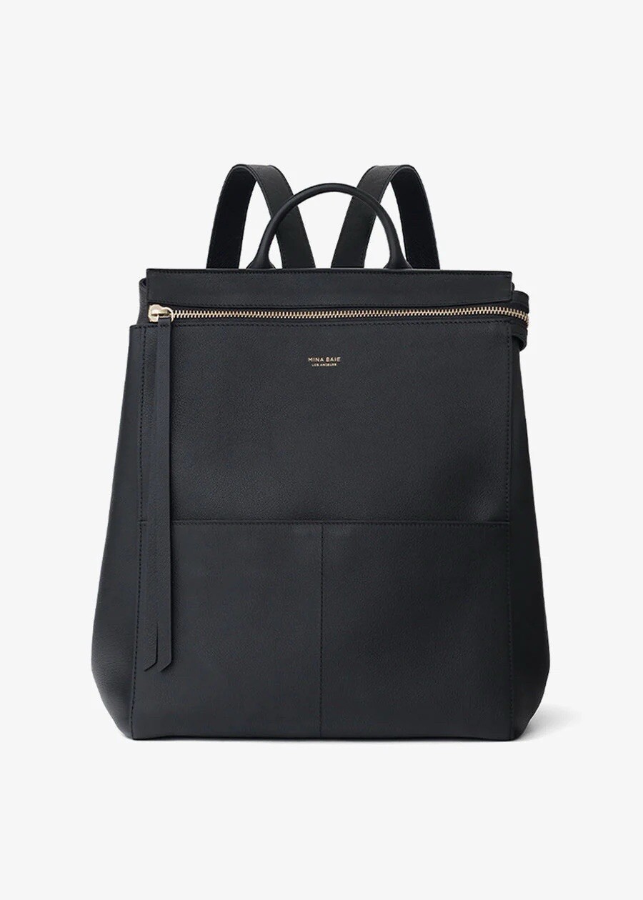 Mina Baie ‘Harper’ Leather Backpack Diaper Bag - Gem