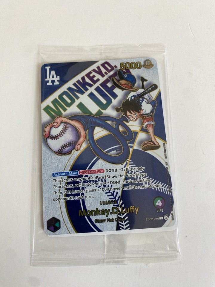 DODGERS X ONE PIECE COLLAB PROMO CARD MONKEY D. LUFFY | eBay