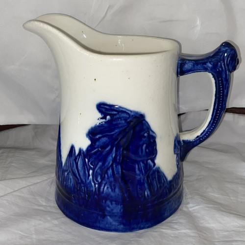 Antique Early OLD SLEEPY EYE 8" Flow Blue PITCHER MONMOUTH POTTERY | eBay