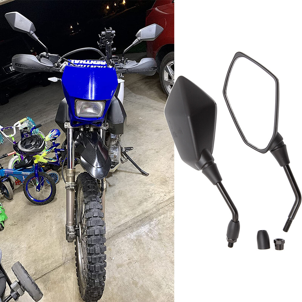 Motorcycle Rear View Side Mirrors Black For Suzuki DR650 DRZ400 ...