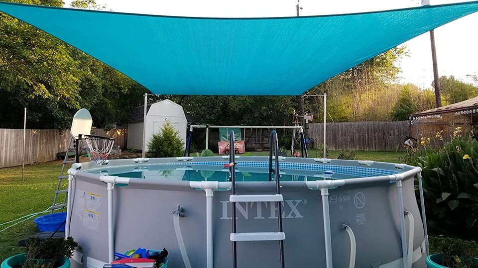 Sun Shade Sail Canopy Cover UV Block Turquoise Sunshade Yard Deck ...