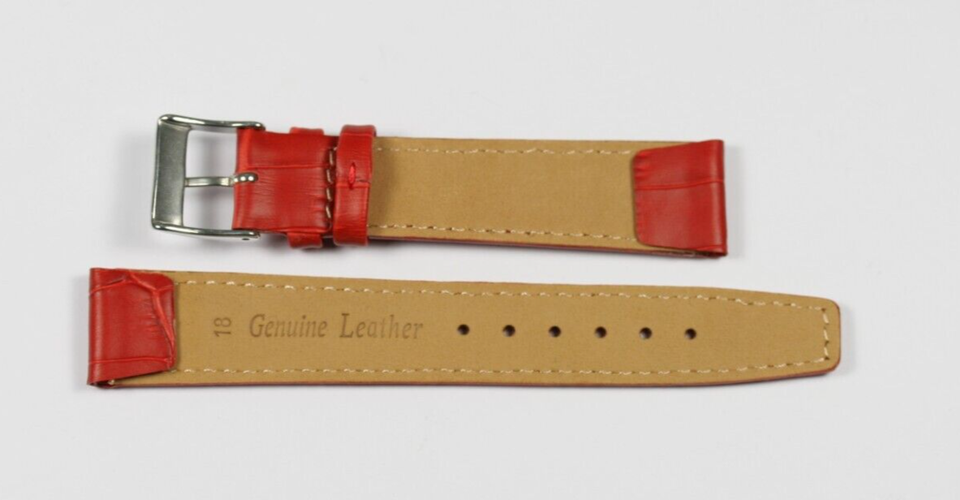 EASY FIT CLIP ON OPEN ENDED LEATHER WATCH STRAP 12MM to 20MM CHESTNUT ...