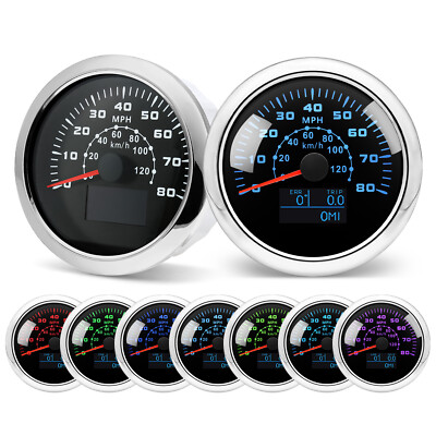 85mm GPS Speedometer 0-80MPH/120km/h with TRIP Gauge for Motorcycles ...