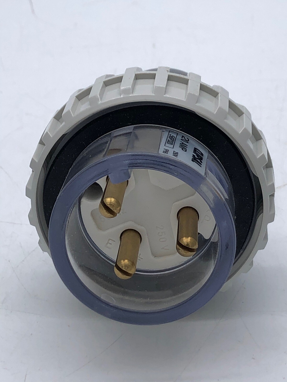 Clipsal 56P320 Straight Round Plug Grey 20A 250V AC 50Hz 3 Pin IP66 ...