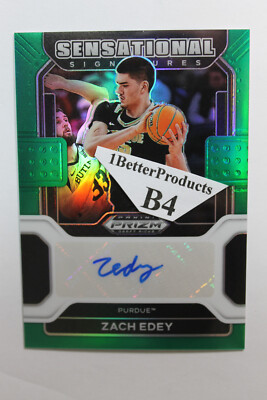 2022 ZACH EDEY Panini Prizm GREEN HOLO AUTO Sensational Signature #SS ...