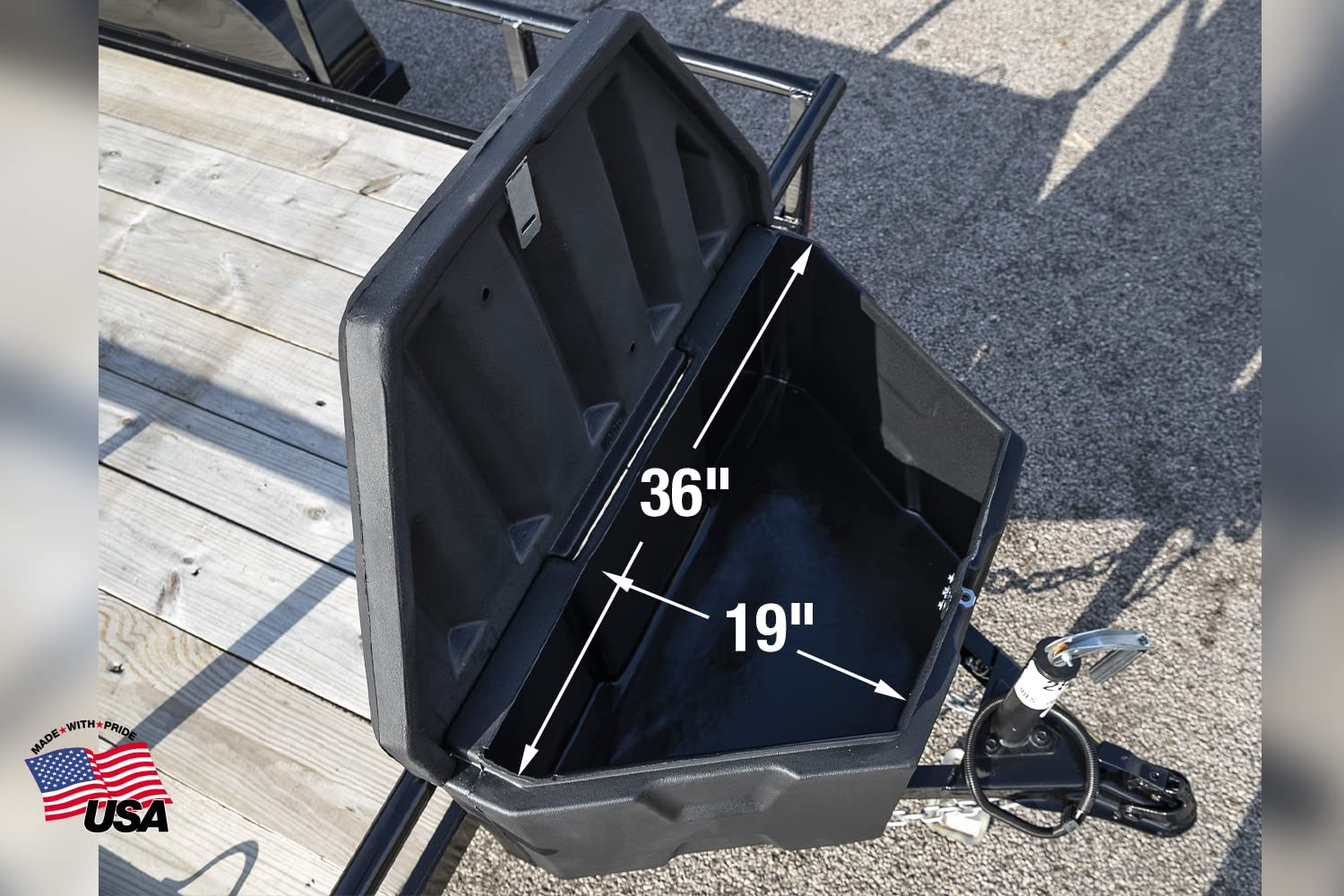 Trailer Tongue Truck Tool Cargo Storage Box Rugged Durable Poly Plastic ...