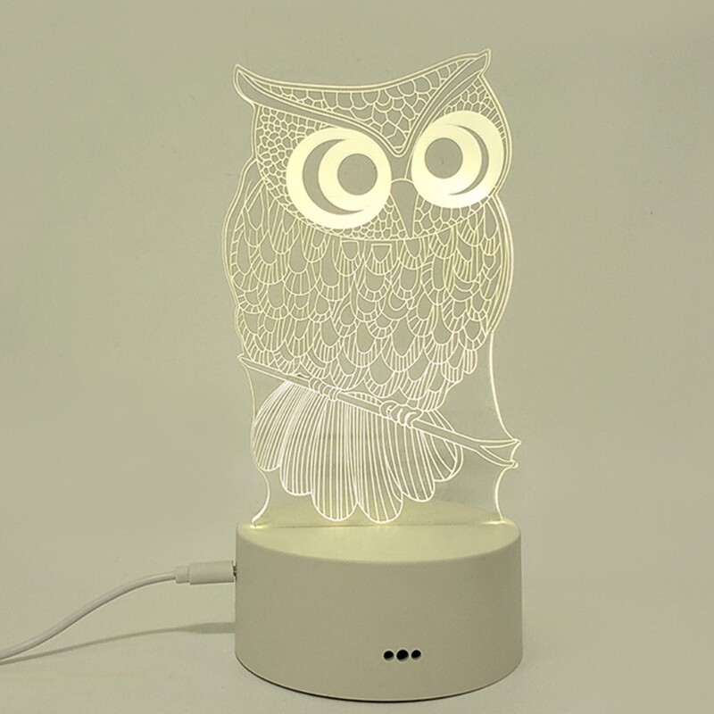 3D Crystal Glass Resin Art Display Stand Base Stand Night LED Light ...